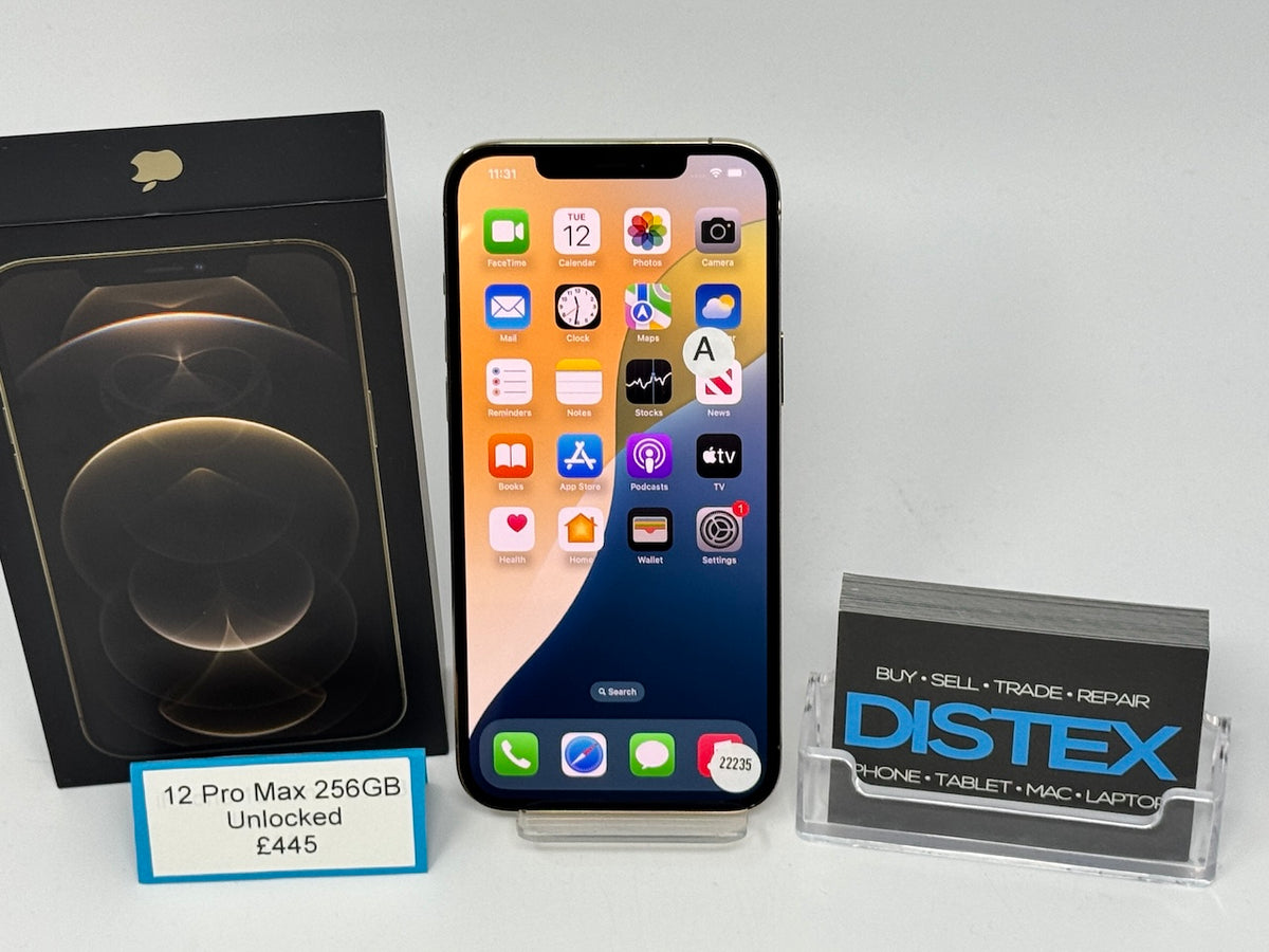 Apple iPhone 12 Pro Max 256GB Unlocked Gold (A) M22235 – Distex Ltd