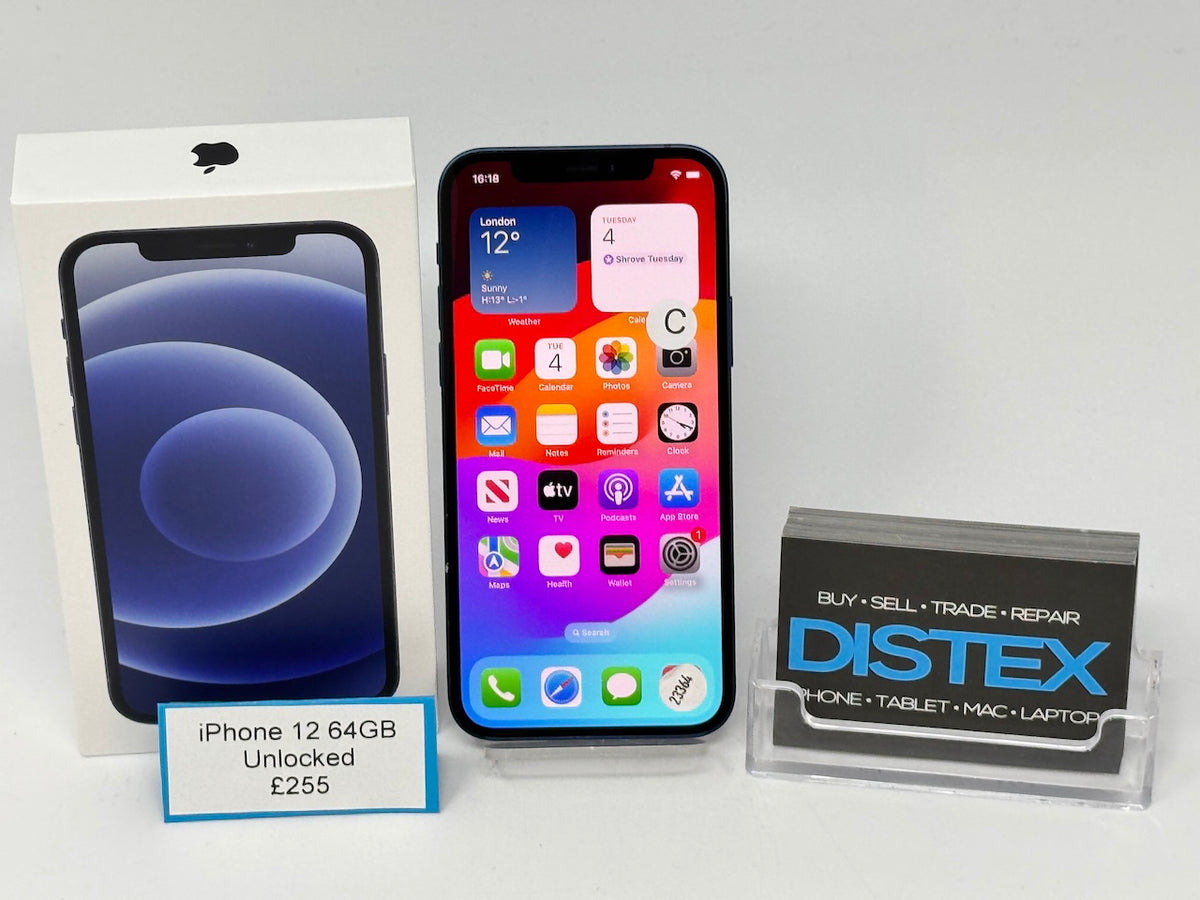 Apple iPhone 12 64GB Unlocked Blue (C) M23364 – Distex Ltd