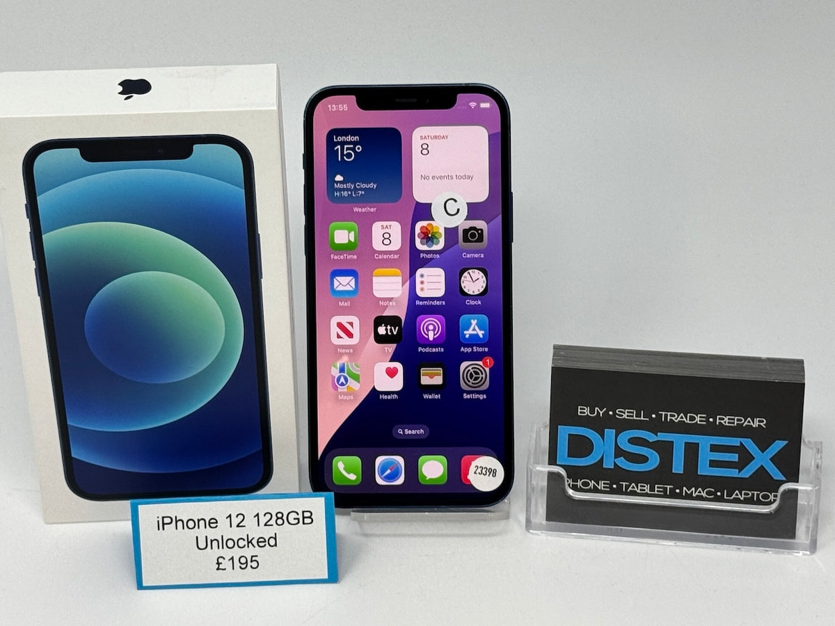 Apple iPhone 12 128GB Unlocked Blue (C) M23398 – Distex Ltd