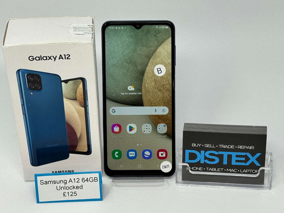 Samsung Galaxy A12 64GB Unlocked Blue (B) M23671 – Distex Ltd