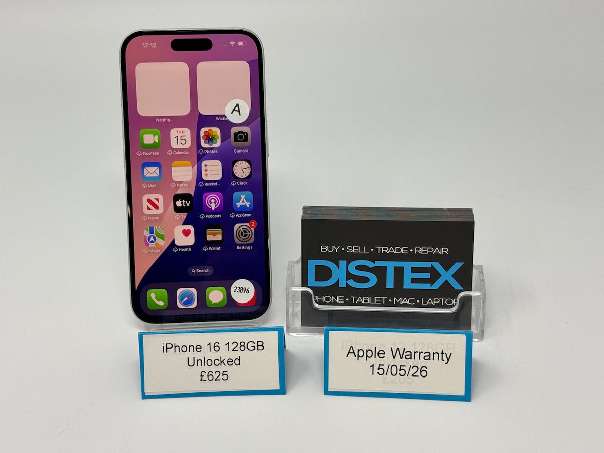 Apple iPhone 16 128GB Unlocked White (A) Apple Warranty 15/05/2026 M23 ...